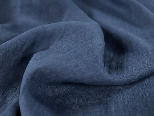 Dressmaking Fabric | European Tumbled Linen - Denim | Fabric Godmother