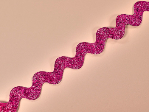 Dressmaking Trim | Metallic Ric Rac Braid - 25mm - Magenta | Fabric ...