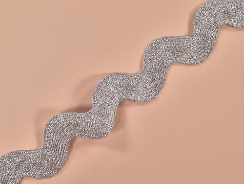 Dressmaking Trim | Metallic Ric Rac Braid - 25mm - Silver | Fabric ...