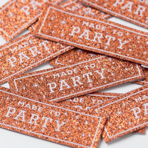 Little Rosy Cheeks | 'Made To Party' Glitter Labels 6 Pack | Fabric ...