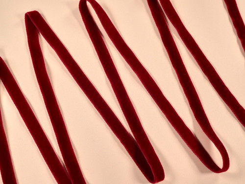Haberdashery |Double Sided Velvet Ribbon - 9mm - Claret| Fabric Godmother