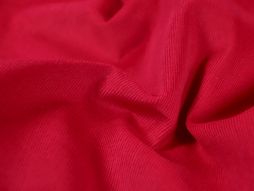 Dressmaking Fabric | Needlecord - Red | Fabric Godmother