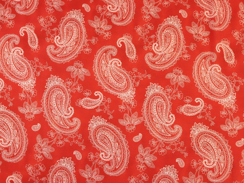 Dressmaking Fabric | Haley Paisley Cotton Voile - Red | Fabric Godmother