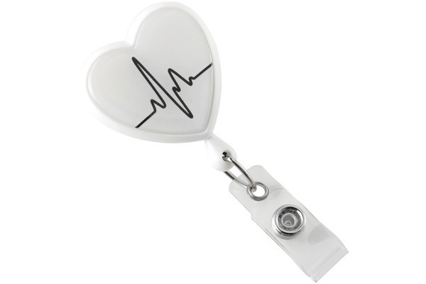 White EKG Themed Heart Shaped Reel