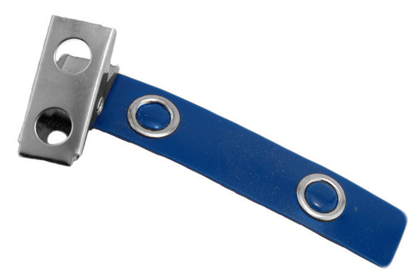2 HOLE CLIP W/ COLORED 2 3/4" STRAP - BLUE
