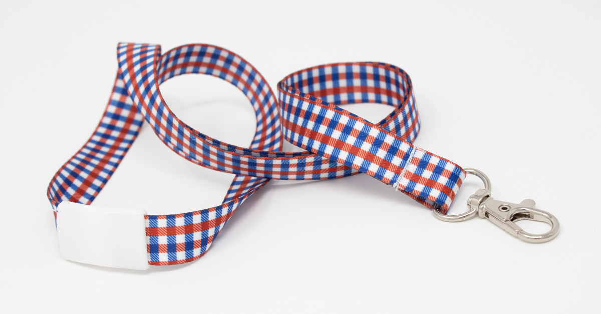 BRADY | PATRIOTIC LANYARD - USA FLAG PLAID DESIGN 5/8" (100/PACK)