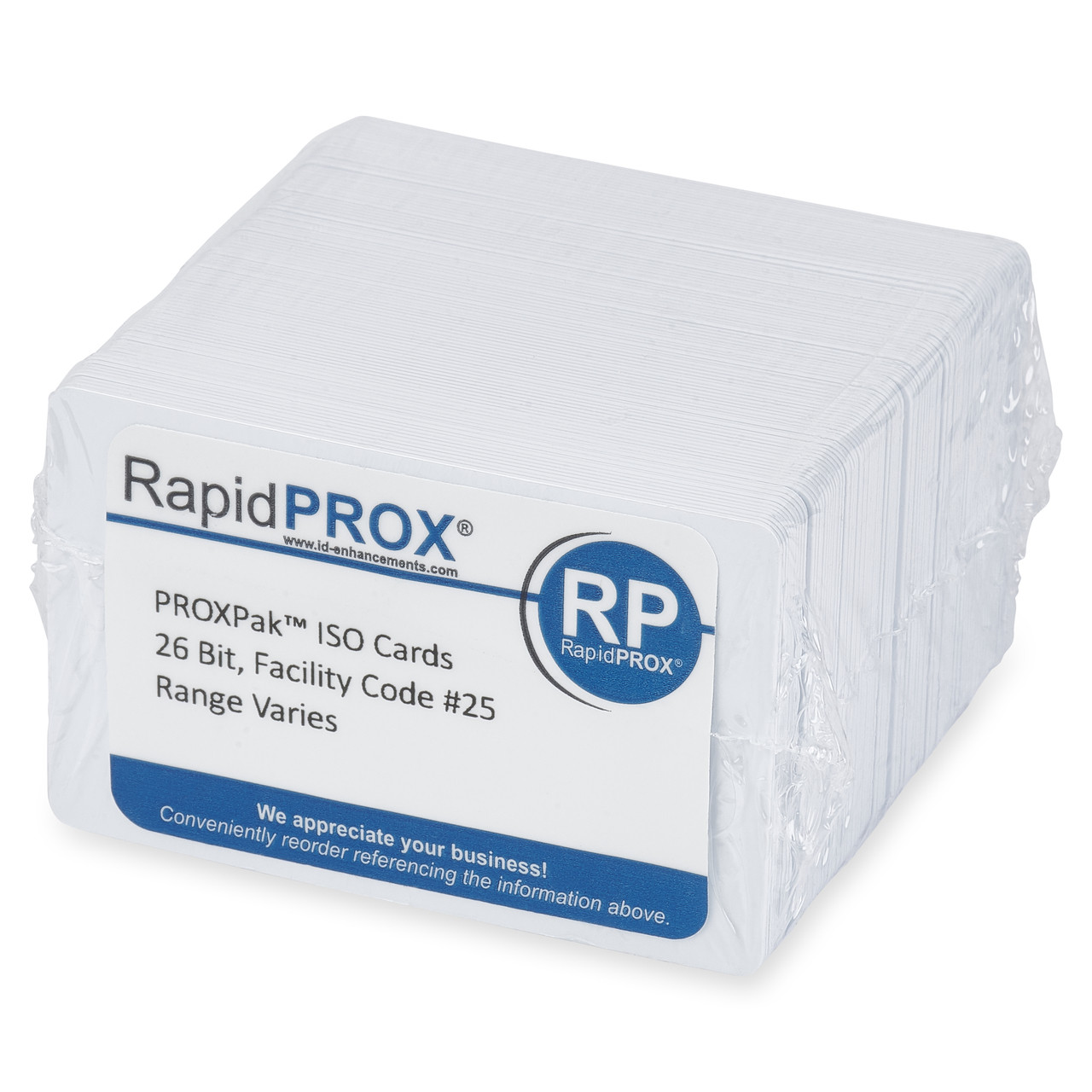 RAPIDPROX | PROXPak - 100 ISOXT Cards, Compare to HID 1386LGGMN
