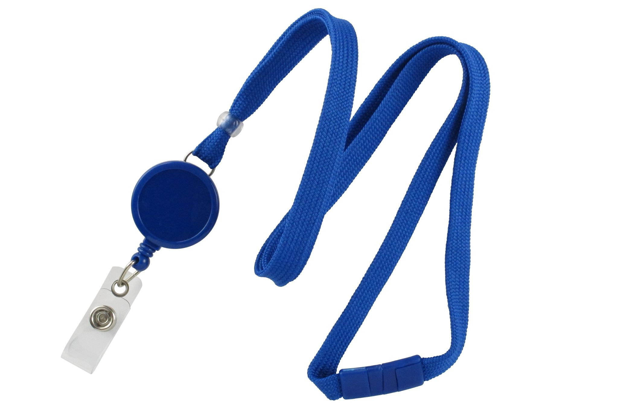 Royal Blue 3/8" Breakaway Lanyard with Badge Reel (100 Lanyards)