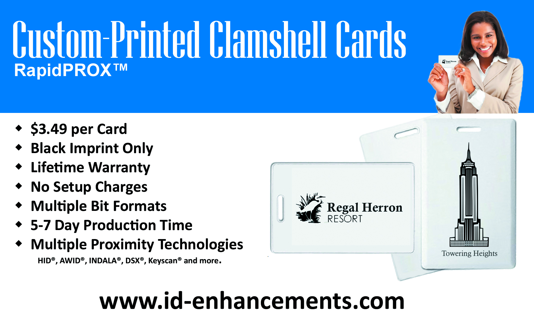Custom-Printed Clamshell Cards - ID Enhancements, Inc.