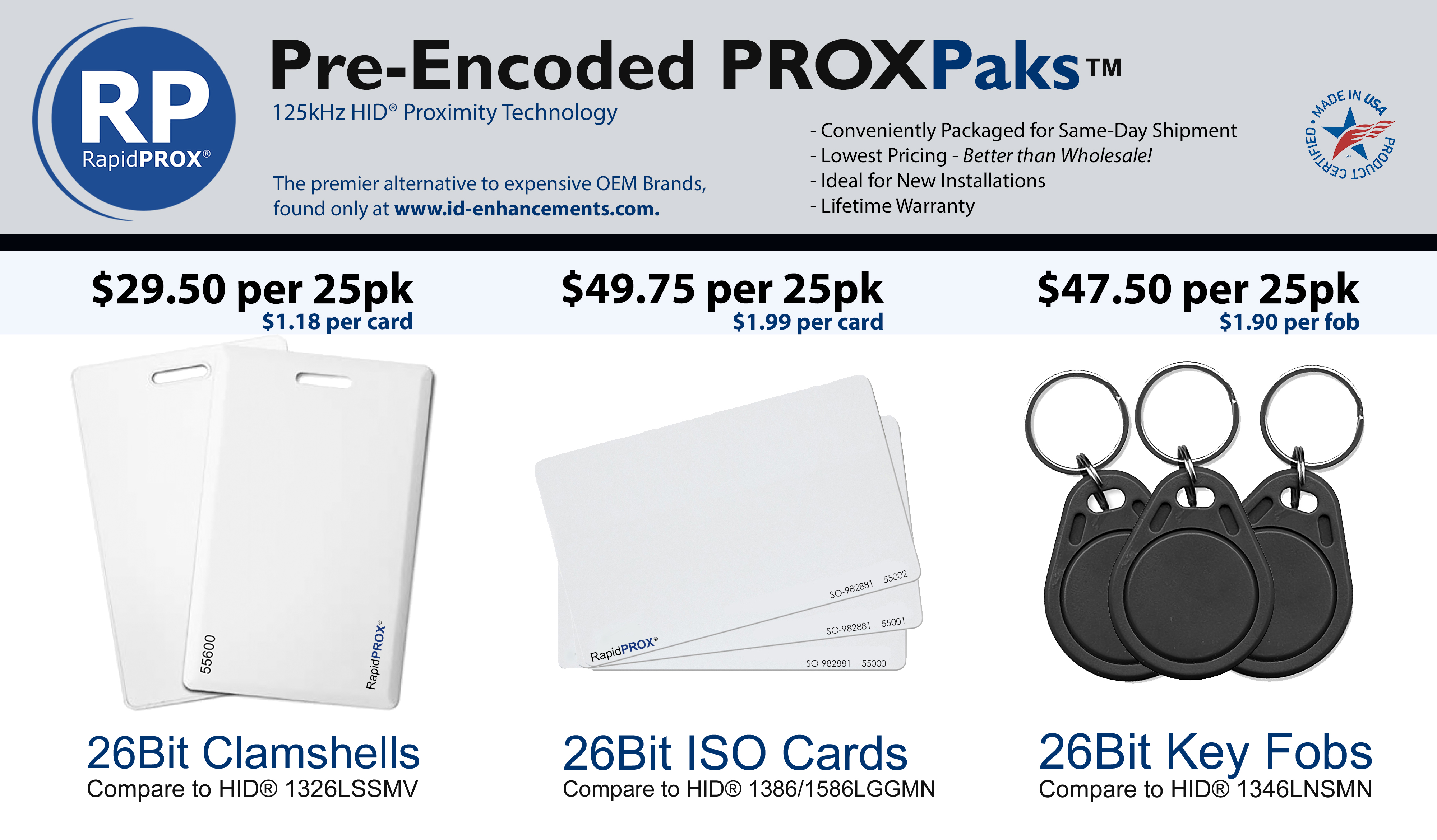 PROXPaks™ - Conveniently Packaged, Pre-Encoded Proximity Cards - ID ...