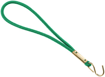 Green Elastic Wrist Band, with Brass finish"S" Hook-Expandable 5 1/2" - 9"