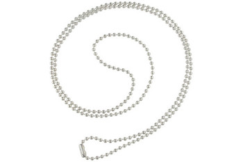 White 36" Plastic Bead Chain With Metal Connector (100 Chains)