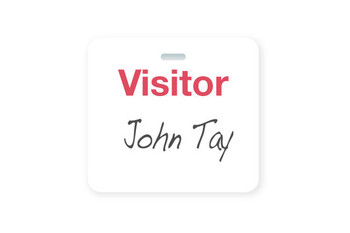 BRADY | Slotted Non-Expiring Badge (handwritten) with printed "VISITOR ...