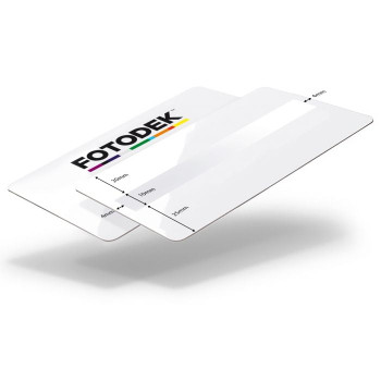 FOTODEK | PREMIUM Blank White PVC Cards with Signature Panel (100 Cards)