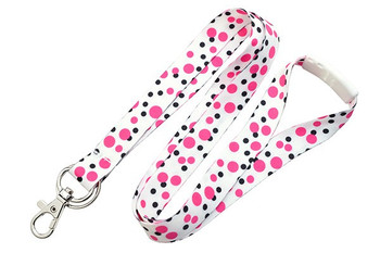 BRADY | Pink 5/8" Polka Dot Lanyard with Trigger Hook and Split Ring ...