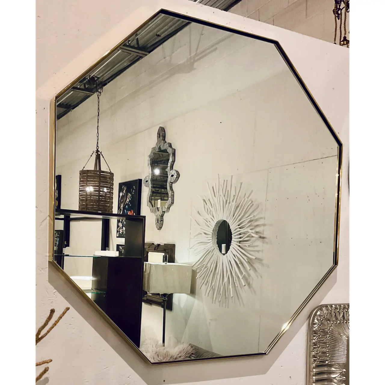 Mirror Image Company Modern Octagonal Brass Wall Mirror