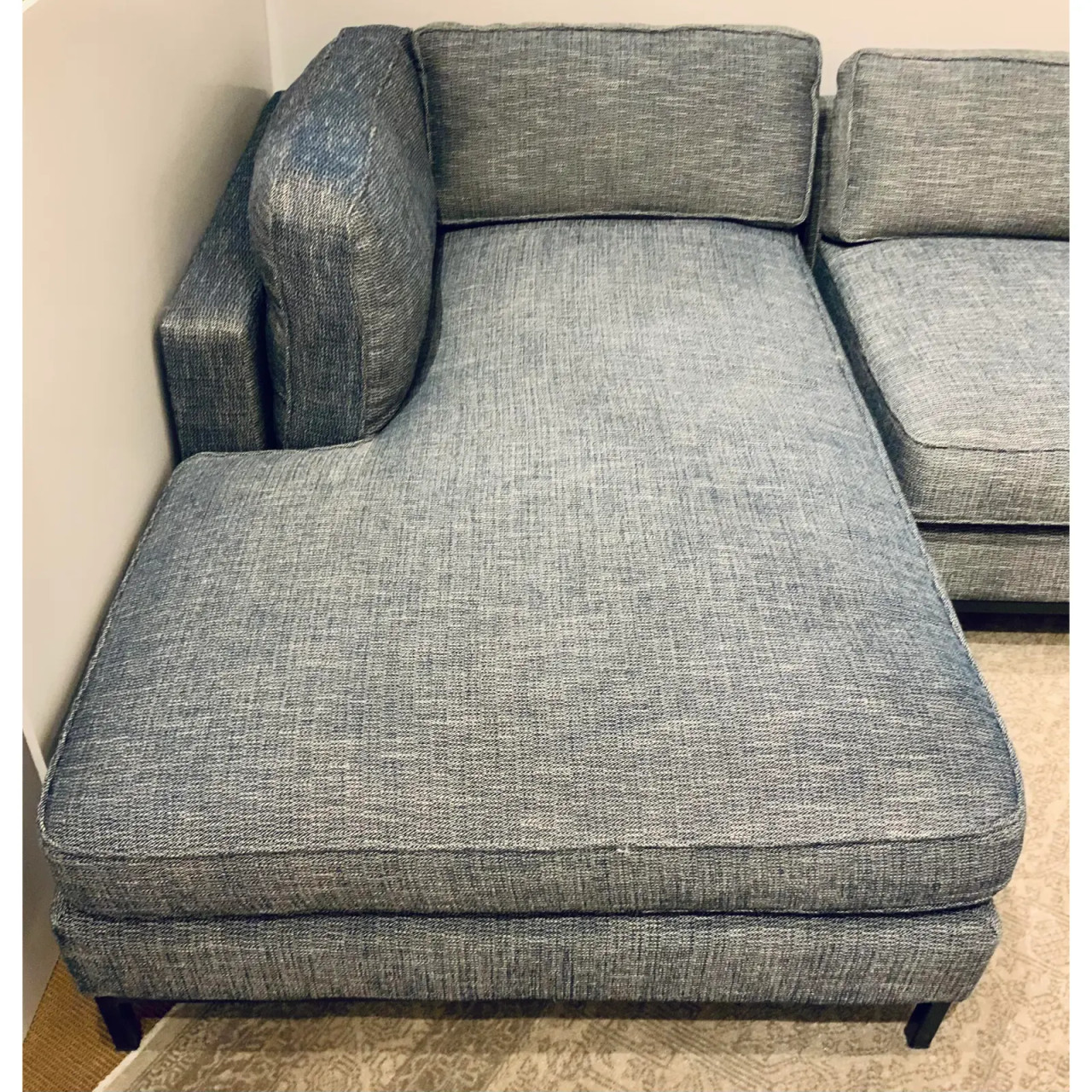 Modern Two Piece Blue-Gray Sectional Sofa