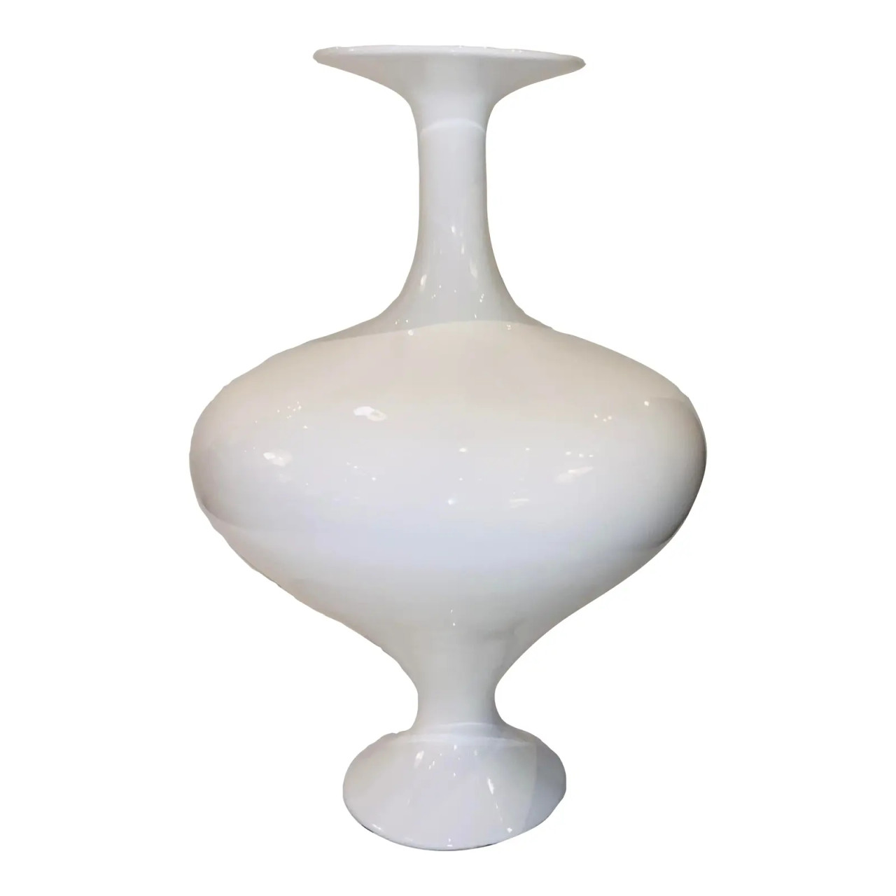 Contemporary White Lacquered Resin Vase