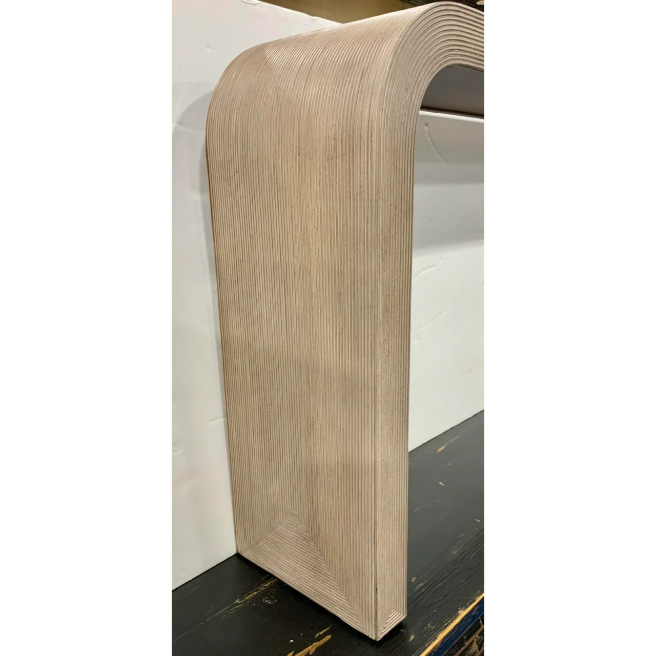 Organic Modern Beige Finished Waterfall Console Table