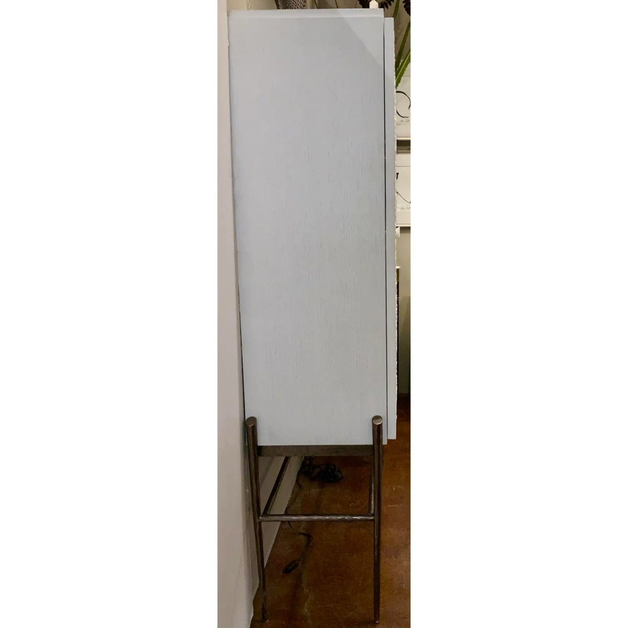 Jonathan Charles Modern Biomorphic Pelagic Cast Metal Bar Cabinet