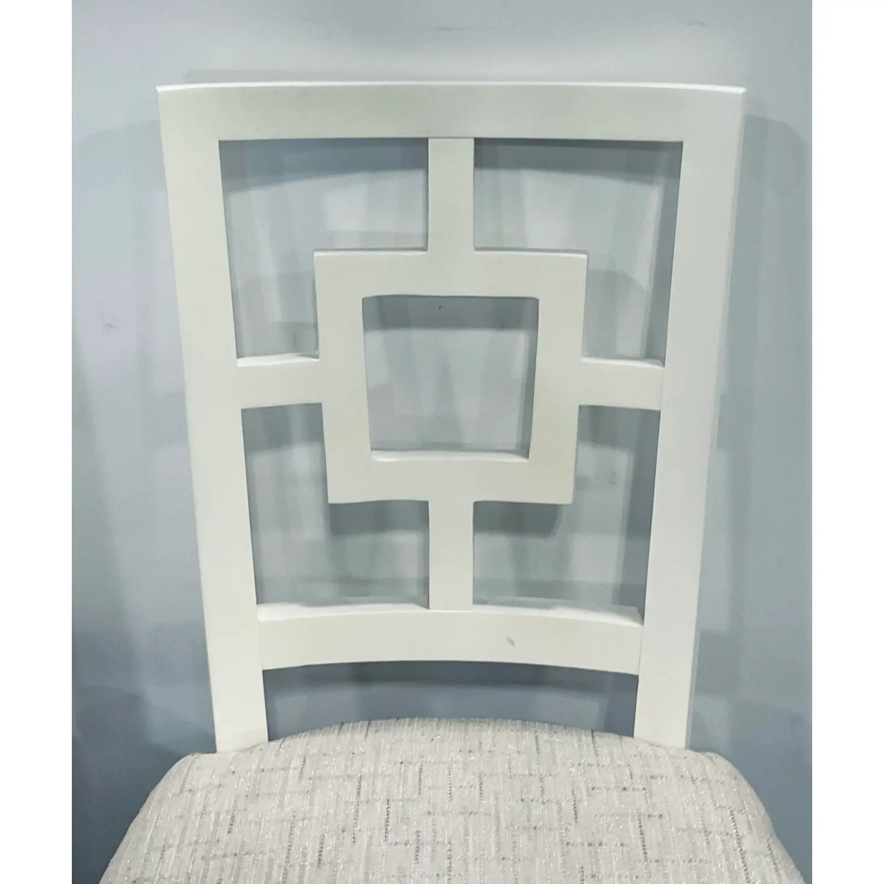Modern White Geometric Back Side Chair