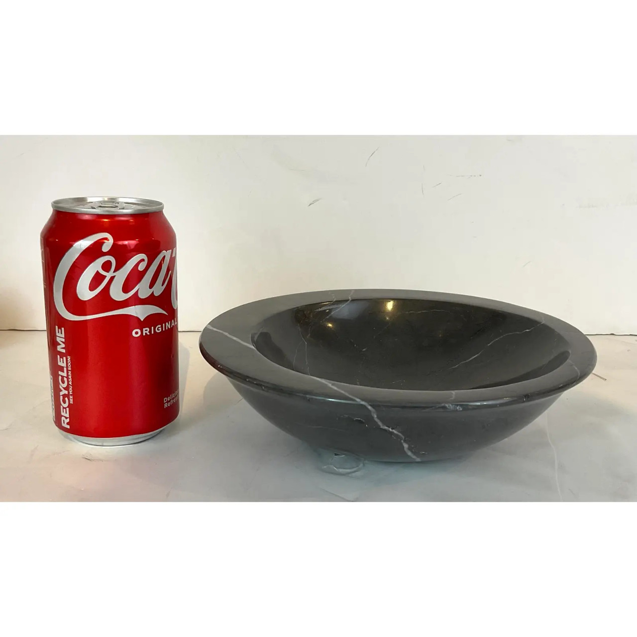 Currey & Company Modern Small Black Marble Bowl