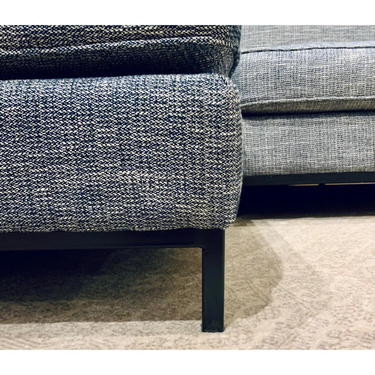 Modern Two Piece Blue-Gray Sectional Sofa