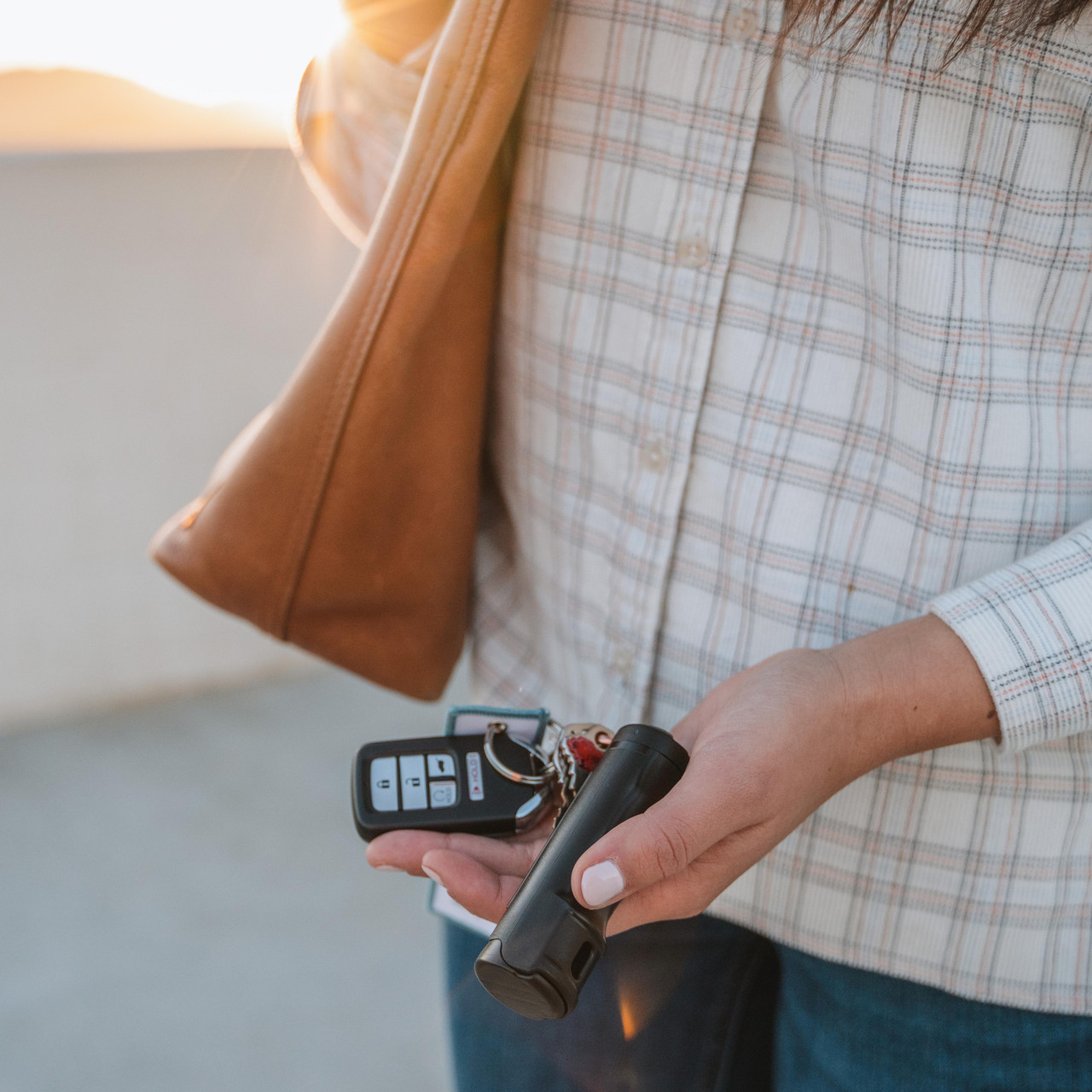 SABRE Pepper Spray with Finger Grip and Key Ring, Black and Pink, 2-Pack