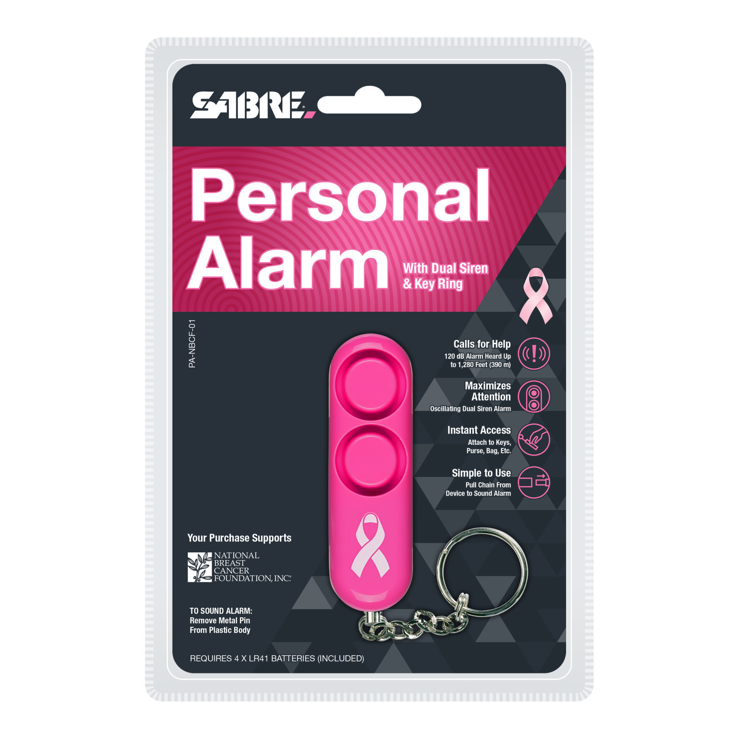 Personal Alarm with Key Ring | Keychain Alarm | SABRE