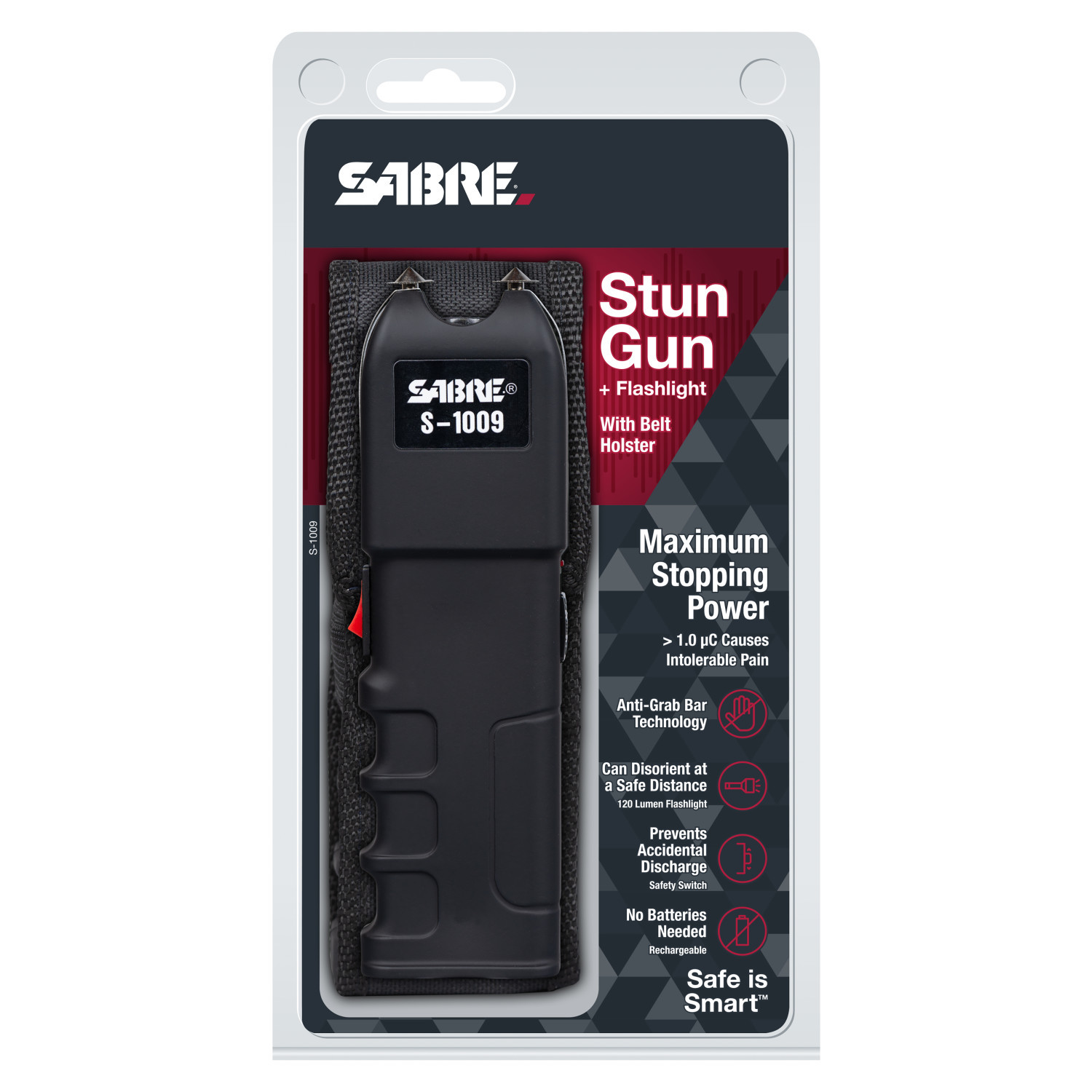 Stun Gun Flashlight with Anti-Grab Bar – 2-in-1 Safety Tool