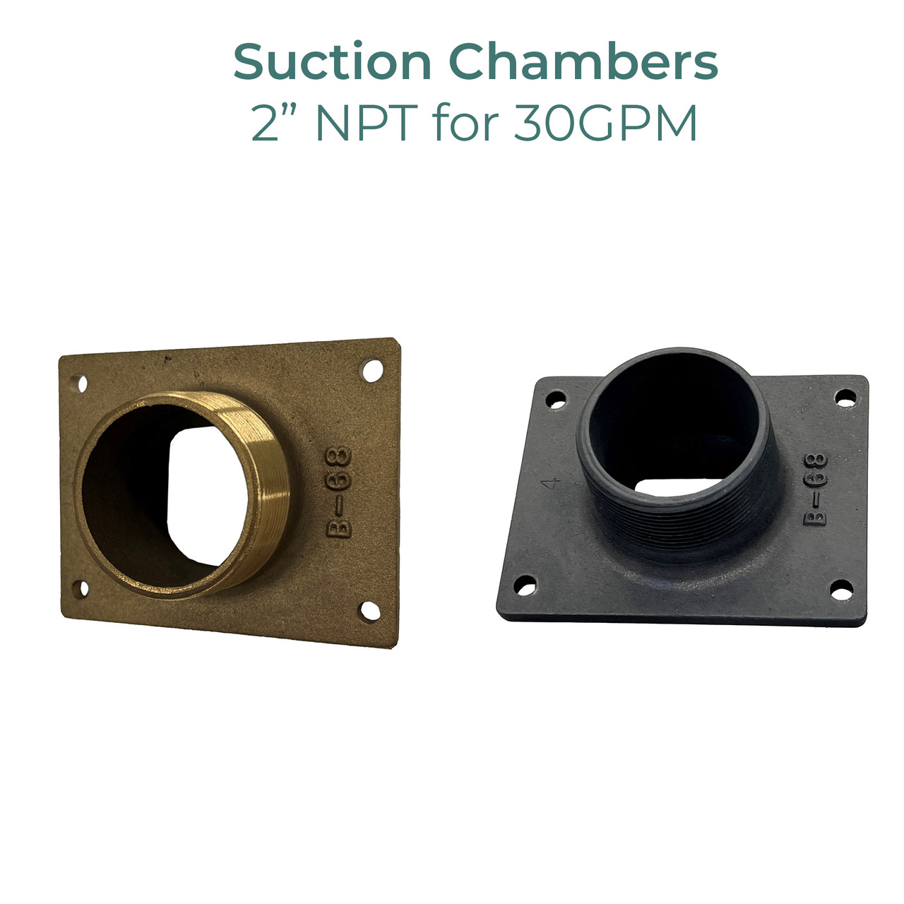 Suction Chamber 2in ONLY - Side Inlet - Bronze & Aluminum - 30 GPM ...