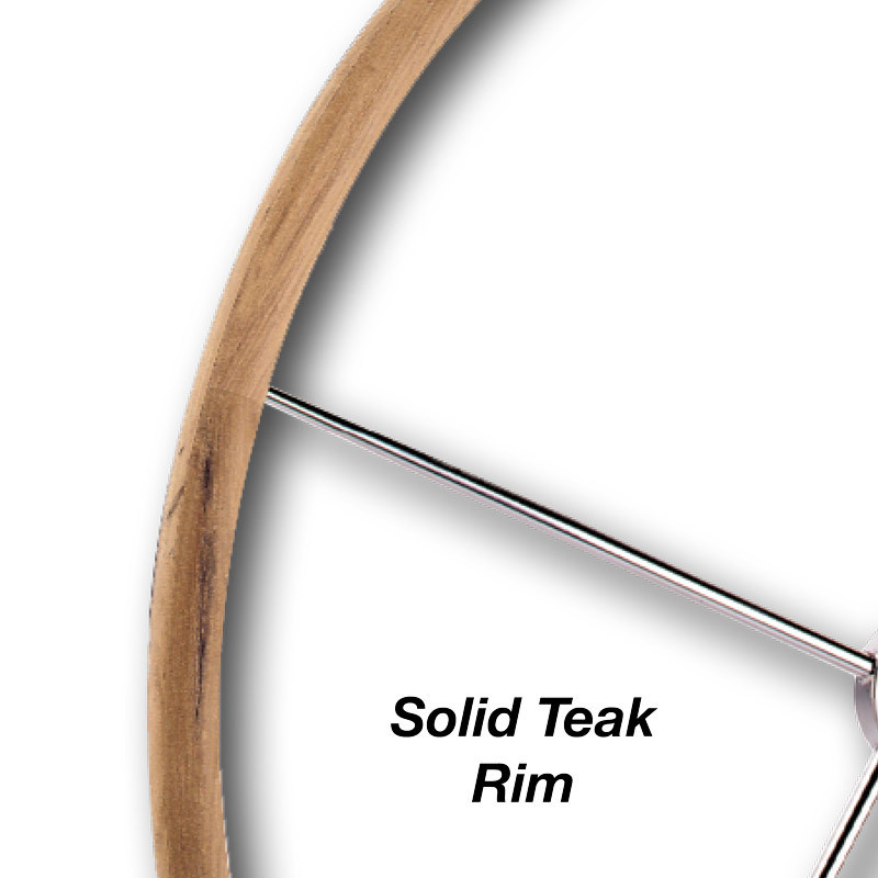 Edson Marine: Teak Rim Sailboat Destroyer Wheel