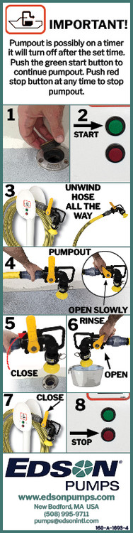 Pumpout Operation Instructions Sign for SS Hose Stand (160-A-1693-4)