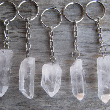 Clear Quartz Crystal Keychain | Sacred Mists Shoppe