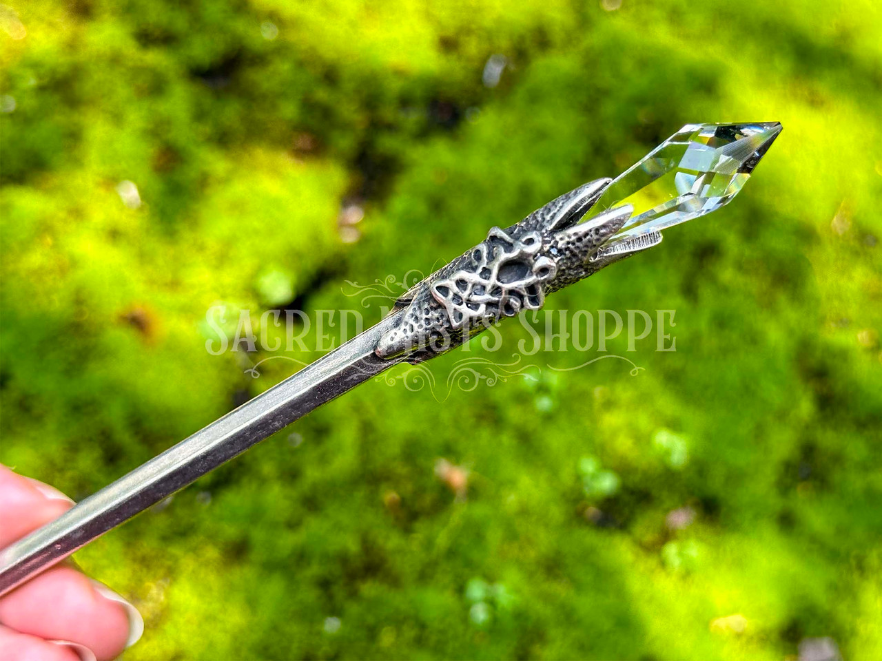 Celtic Wand Pewter with Crystal Tip for Focus, Directing Energy ...