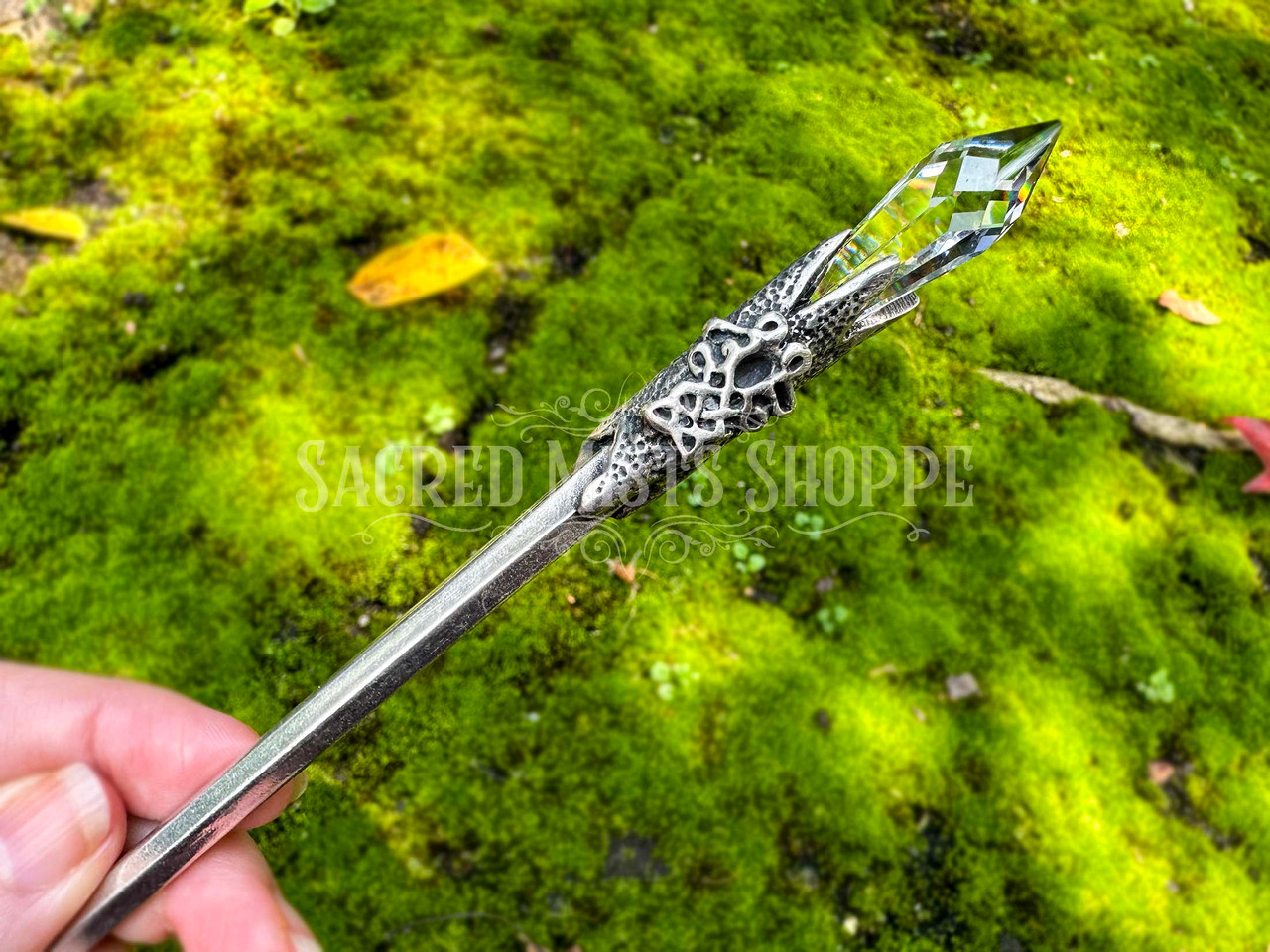 Celtic Wand Pewter with Crystal Tip for Focus, Directing Energy ...