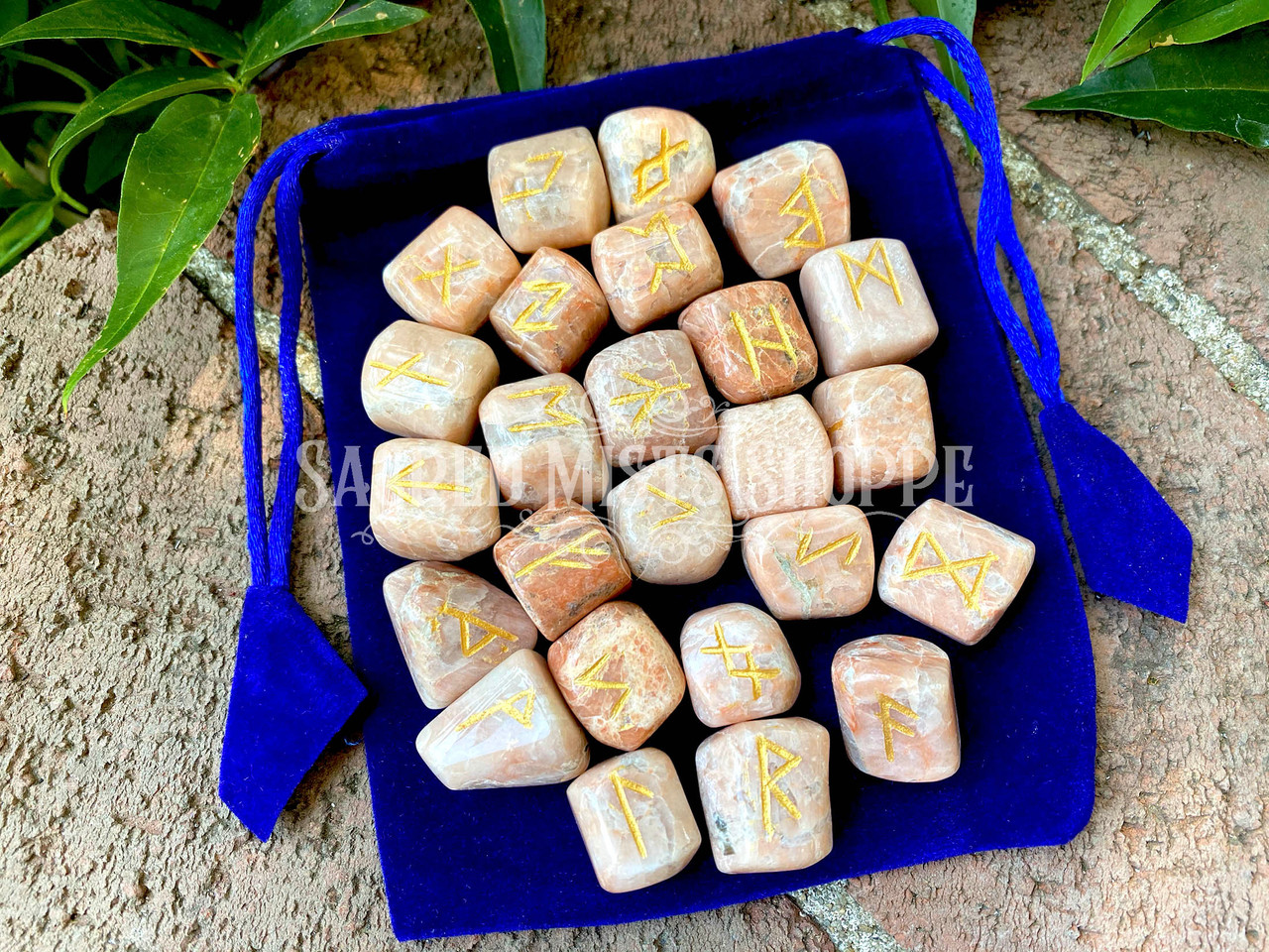 Peach Moonstone Rune Set | Sacred Mists Shoppe