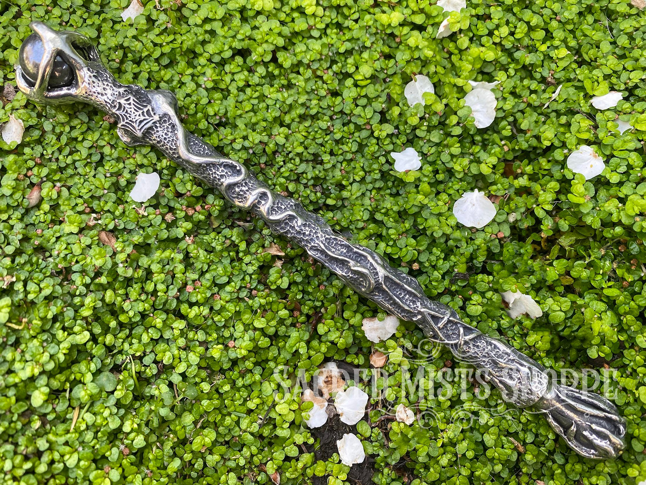 Goddess Pentacle Wand Handmade Pewter with Hematite Crystal for ...