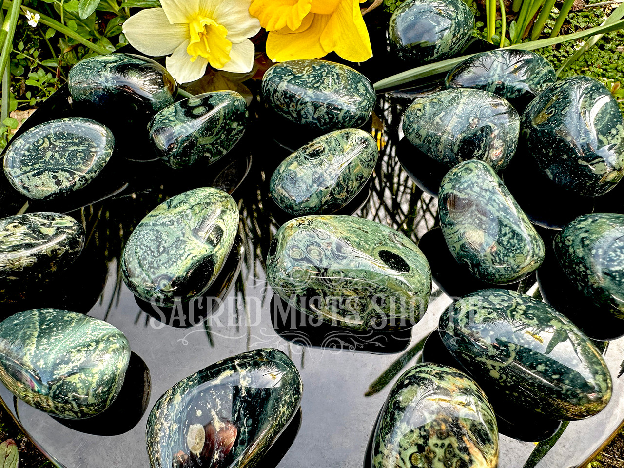 Kambaba Jasper Tumbled Stone Large for Soothing Energies, Growth ...