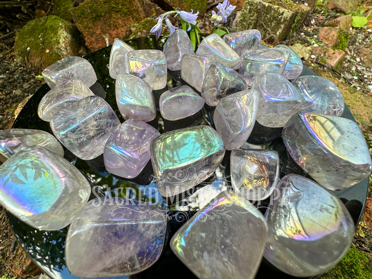 Amethyst Opal Angel Aura AA+ Tumbled Crystal for Third Eye & Crown ...