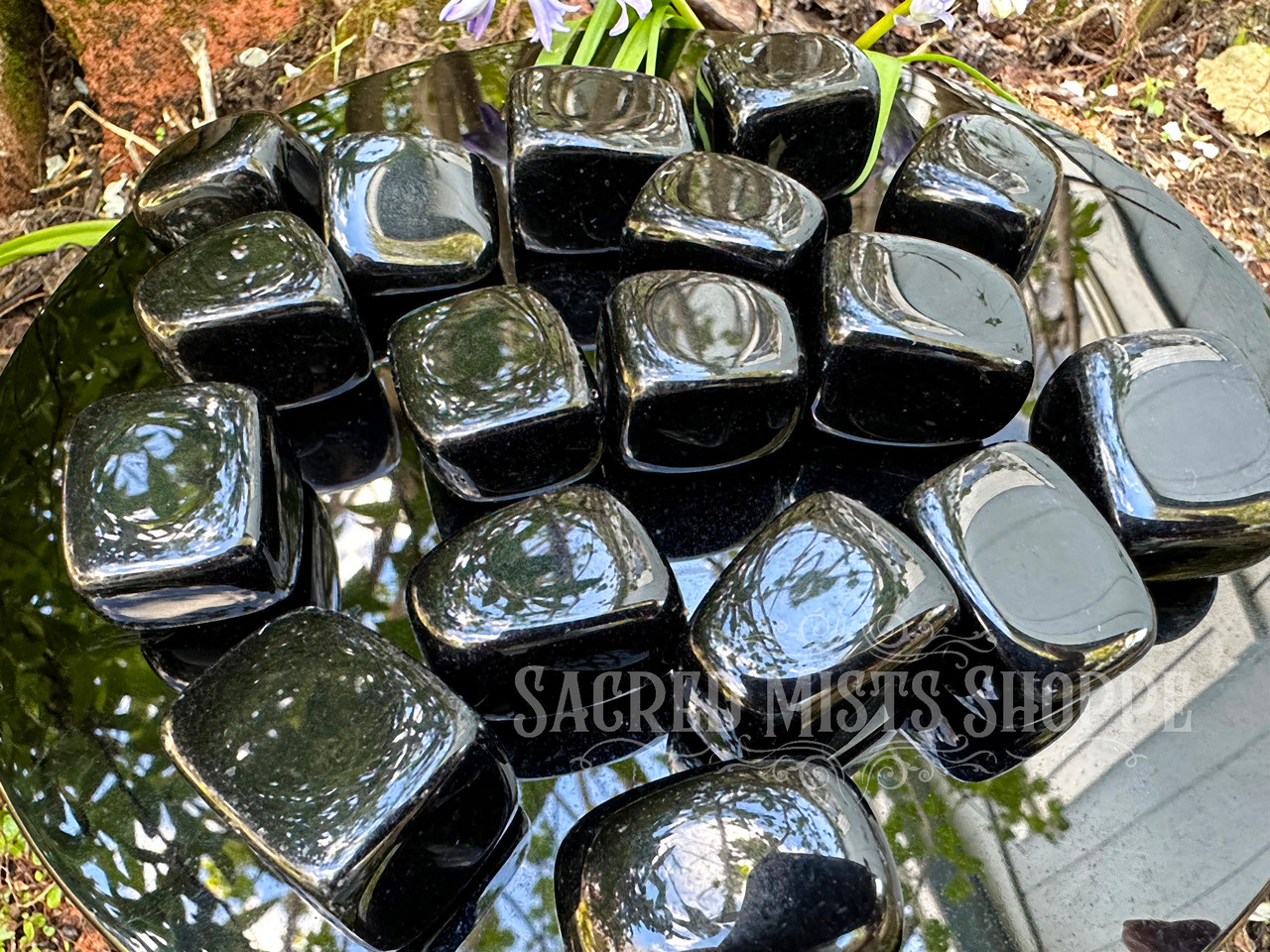 Black Obsidian Large Chunky AA+ Tumbled Stone for Protection, Grounding ...