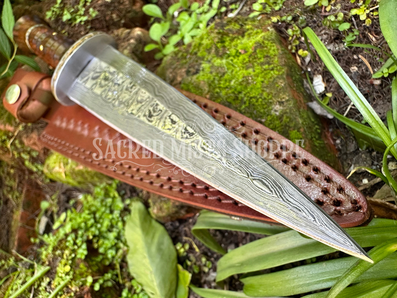 Magician's Spike Damascus Steel & Twisted Rosewood Athame for Ritual ...