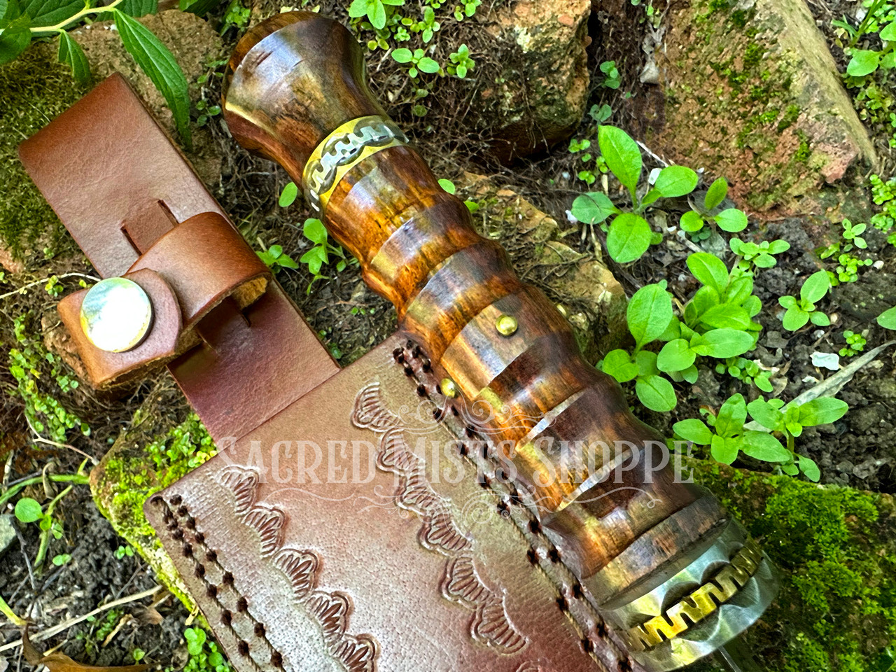 Magician's Spike Damascus Steel & Twisted Rosewood Athame for Ritual ...