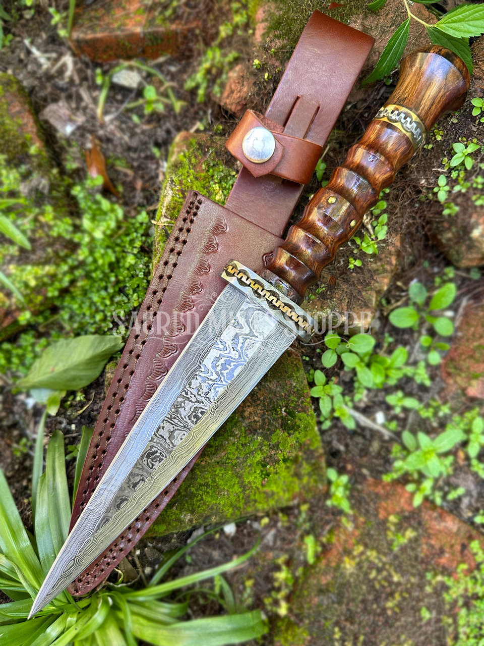 Magician's Spike Damascus Steel & Twisted Rosewood Athame for Ritual ...