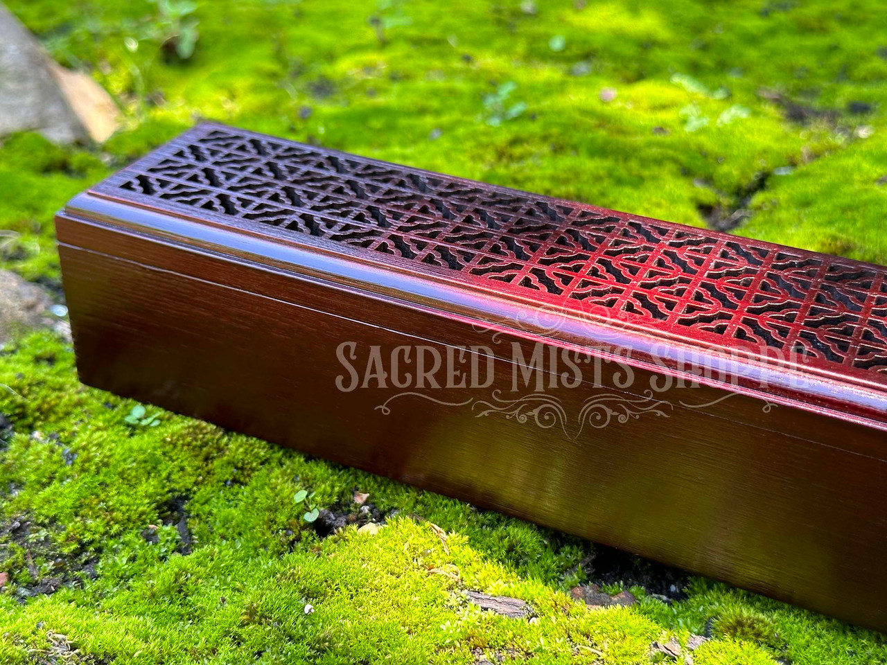Incense Burner Coffin Box Handmade Rosewood Finish with Fire Safe Felt ...