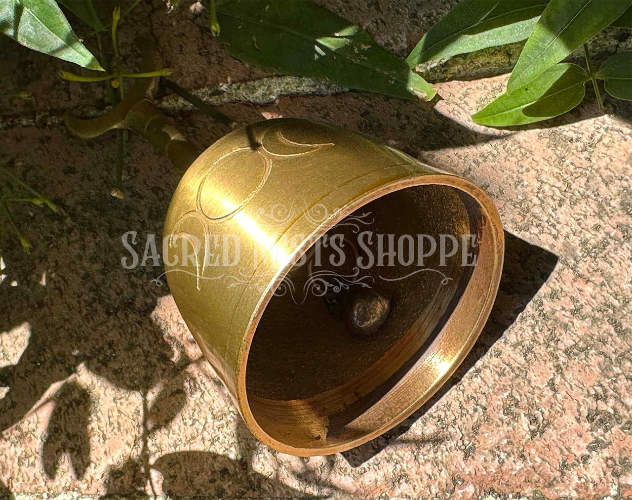 Melody of the Moon Bell: Triple Goddess Brass Altar Bell with Crescent ...