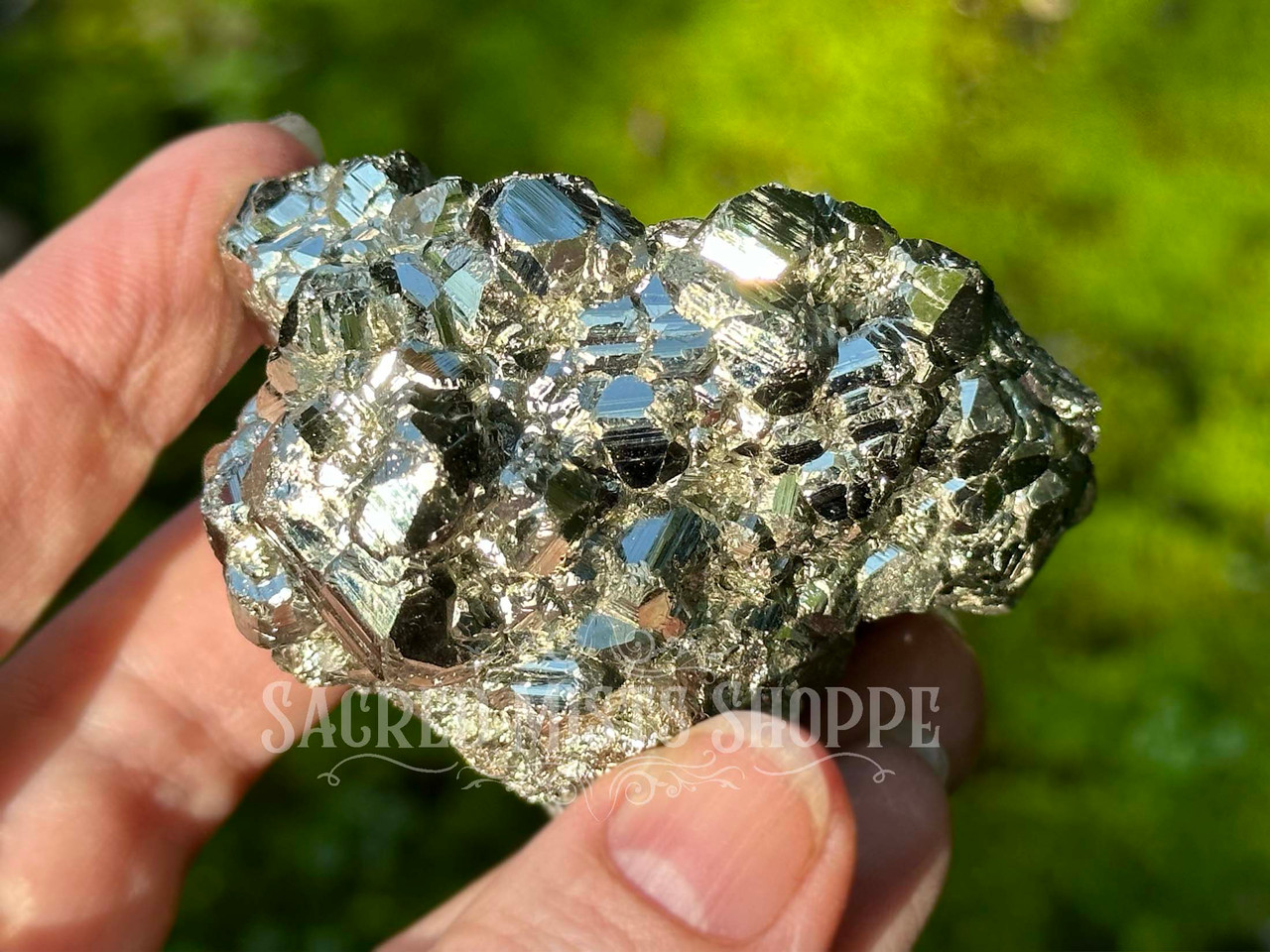 Faceted Pyrite Crystal Cluster AAA Quality Natural Peruvian Pyrite with ...