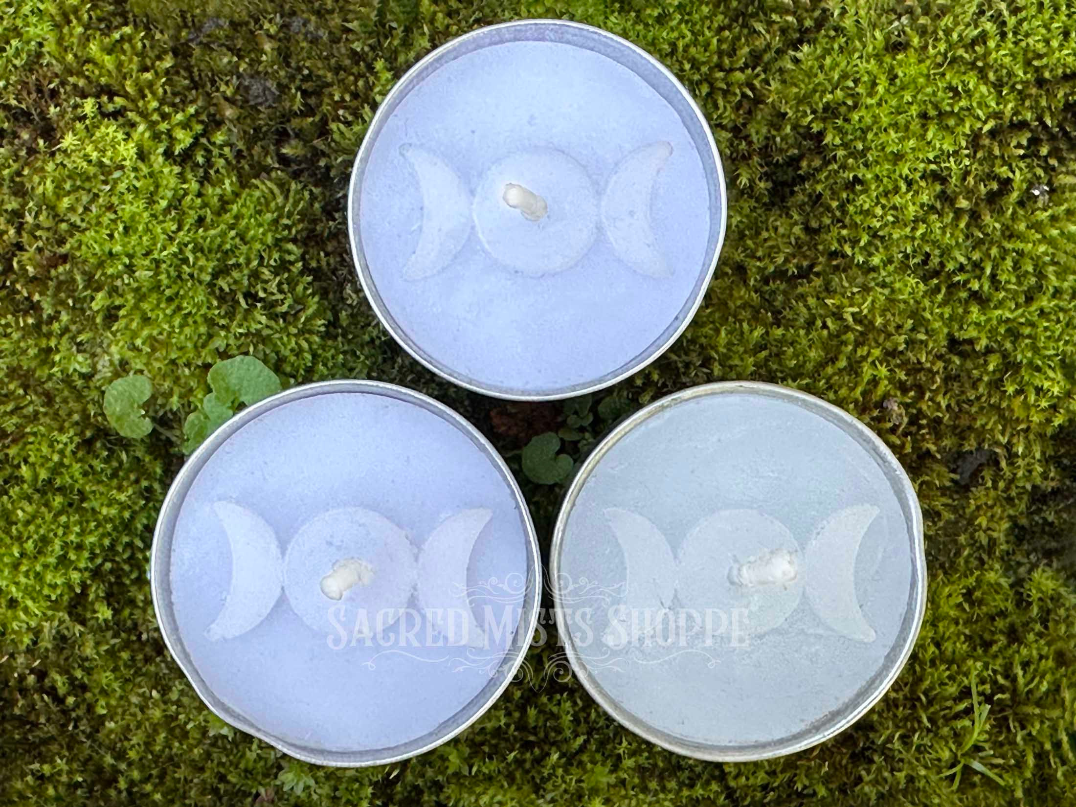Triple Moon Tea Light Spell Candle Trio Set: Illuminate with Lunar ...