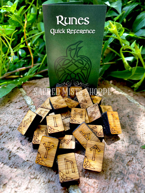 Oak Elder Futhark Rune Tile Set | Sacred Mists Shoppe