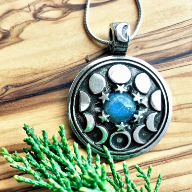 Peace to this Woman Moon Phases with Labradorite Necklace | Sacred ...